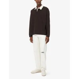 FRAME Contrast-collar Cotton Polo Shirt - Deep Brown