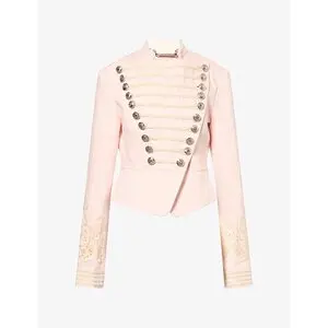 JADED LONDON Military Lace-embroidered Cotton-blend Jacket - Multi