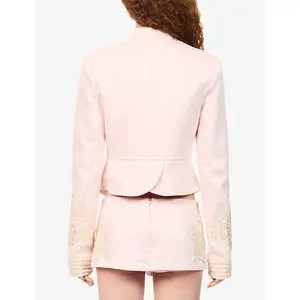 JADED LONDON Military Lace-embroidered Cotton-blend Jacket