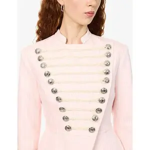 JADED LONDON Military Lace-embroidered Cotton-blend Jacket