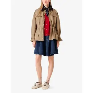 Maje Corduroy-collar Chest-pocket Cotton-blend Jacket