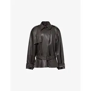 ROTATE BY BIRGER CHRISTENSEN Relaxed-fit Leather Biker Jacket