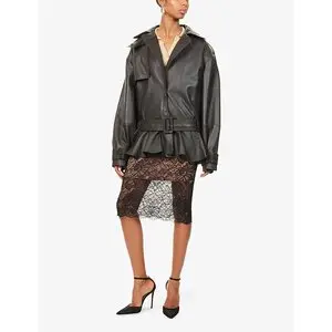 ROTATE BY BIRGER CHRISTENSEN Relaxed-fit Leather Biker Jacket