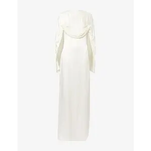 Stella McCartney Draped Cape Satin-crepe Gown - Cream