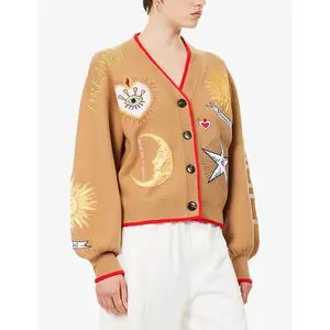 NEVER FULLY DRESSED Mystical Embroidered Knitted Cardigan