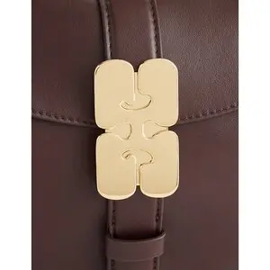GANNI B-kat Leather Shoulder Bag - Chicory Coffee
