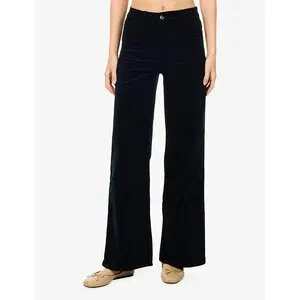 FRAME Palazzo Wide-leg Cotton-blend Corduroy Trousers - Navy