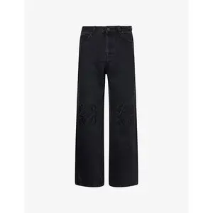 Loewe Anagram-embroidered Denim Jeans - Black