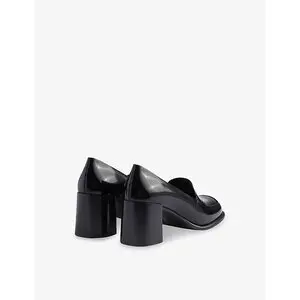 Prada Brushed Leather Heeled Loafers