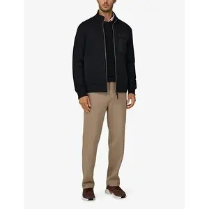 Boggi Milano Patch-pocket Zipped Cotton-blend Sweatshirt