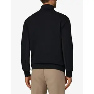Boggi Milano Patch-pocket Zipped Cotton-blend Sweatshirt