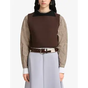 Marni Contrast Neck Panel Knitted Vest