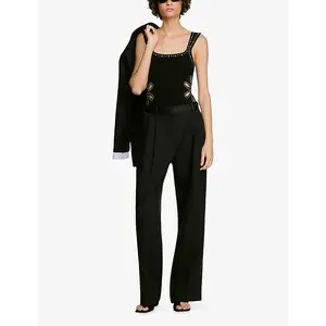 Sandro Studded Square Neck Bodysuit