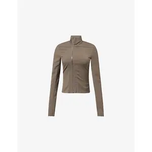 Rick Owens Asymmetrical Zip Wool Blend Jacket - Dust