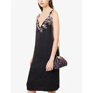 Dries Van Noten Bead-embellished Embroidered Woven Clutch Bag