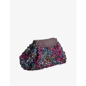 Dries Van Noten Bead-embellished Embroidered Woven Clutch Bag