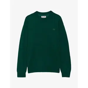 Zadig&Voltaire Swyna Logo-embroidered Wool And Cashmere-blend Jumper - Rain Forest