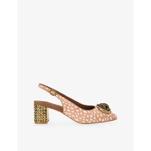 Kurt Geiger Chelsea Calf-hair Leather Slingbacks With Eagle Head Embellishment - Camel/oth