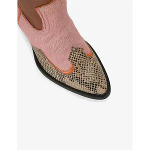 Kurt Geiger Leather And Suede Western Boots