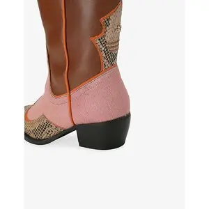 Kurt Geiger Leather And Suede Western Boots