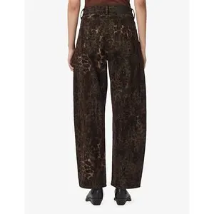 ALLSAINTS Sadie Leopard-print Barrel-leg Denim Jeans