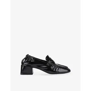 Steve Madden Estee Patent Leather Heeled Loafers - Black