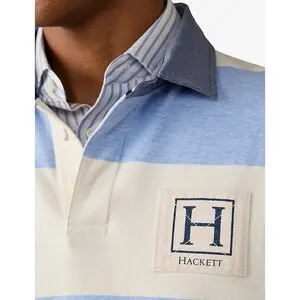HACKETT Heritage H-stripe Cotton Rugby Shirt