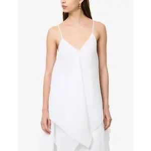 JW Anderson Pleated Asymmetrical V-neck Woven Top