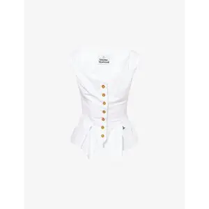VIVIENNE WESTWOOD Asymmetric Cotton Top - White