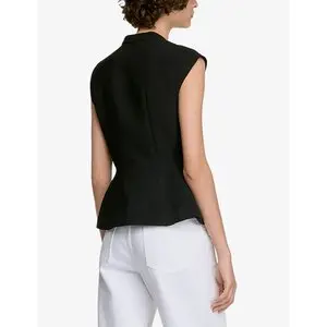 Sandro Buttoned Peplum Woven Top