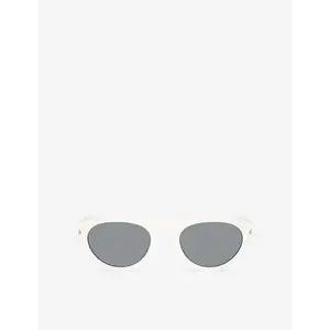 Prada Pr B15s Oval-frame Acetate Sunglasses - White