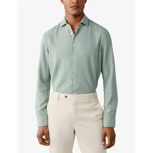 HACKETT  Textured Tailored-fit Cotton Shirt - Spring Green