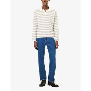 PERCIVAL Laurent Striped Cotton-knit Polo Top