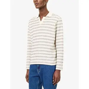 PERCIVAL Laurent Striped Cotton-knit Polo Top