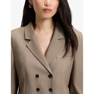 BOSS Double-breasted Slim-fit Gabardine-twill Blazer