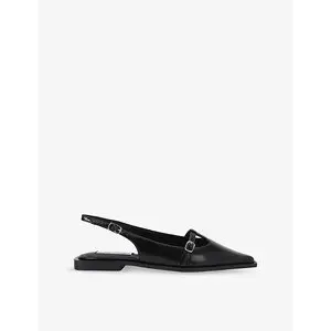 Steve Madden Synergy Mary Jane Leather Sling-back Flats - Black