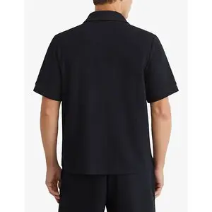 REISS Weaver Short-sleeved Woven Shirt - Navy