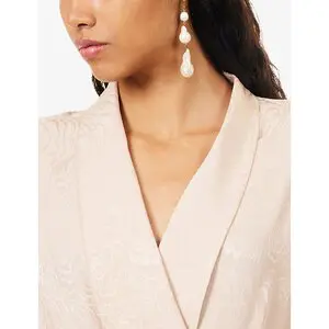 Alessandra Rich Jacquard Belted Silk Maxi Robe