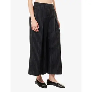 ME+EM Pinstriped Wool-blend Culottes