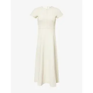 ME+EM V-neck Fit And Flare Midi Dress - Cream