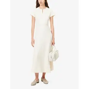 ME+EM V-neck Fit And Flare Midi Dress