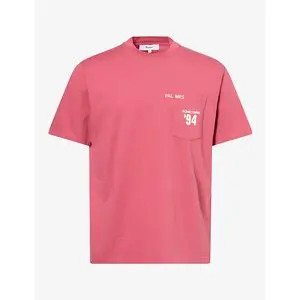 PALMES Patch-pocket Brand-print Cotton T-shirt - Red