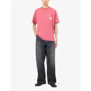 PALMES Patch-pocket Brand-print Cotton T-shirt