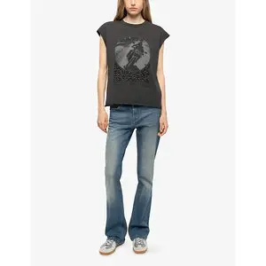 Zadig&Voltaire Cloe Rhinestone Embellished Cotton-jersey Tank Top