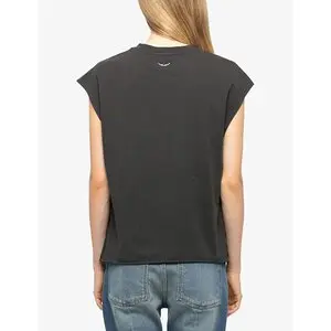 Zadig&Voltaire Cloe Rhinestone Embellished Cotton-jersey Tank Top