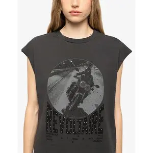 Zadig&Voltaire Cloe Rhinestone Embellished Cotton-jersey Tank Top