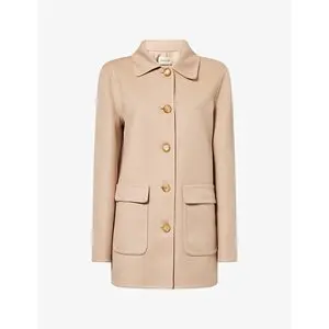 Valentino Garavani Logo-embellished Single-breasted Virgin Wool And Cashmere-blend Jacket - Light Camel