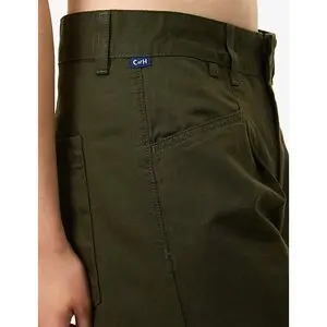 Citizens Of Humanity Velha Cotton And Linen-blend Trousers - Moss