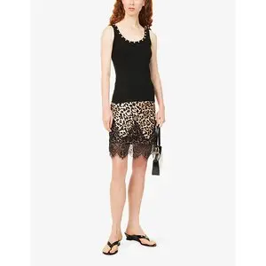 NEVER FULLY DRESSED Studded Rib Jersey Vest Top