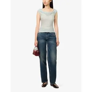 PEACHY DEN Joan Wide-leg Denim Jeans
